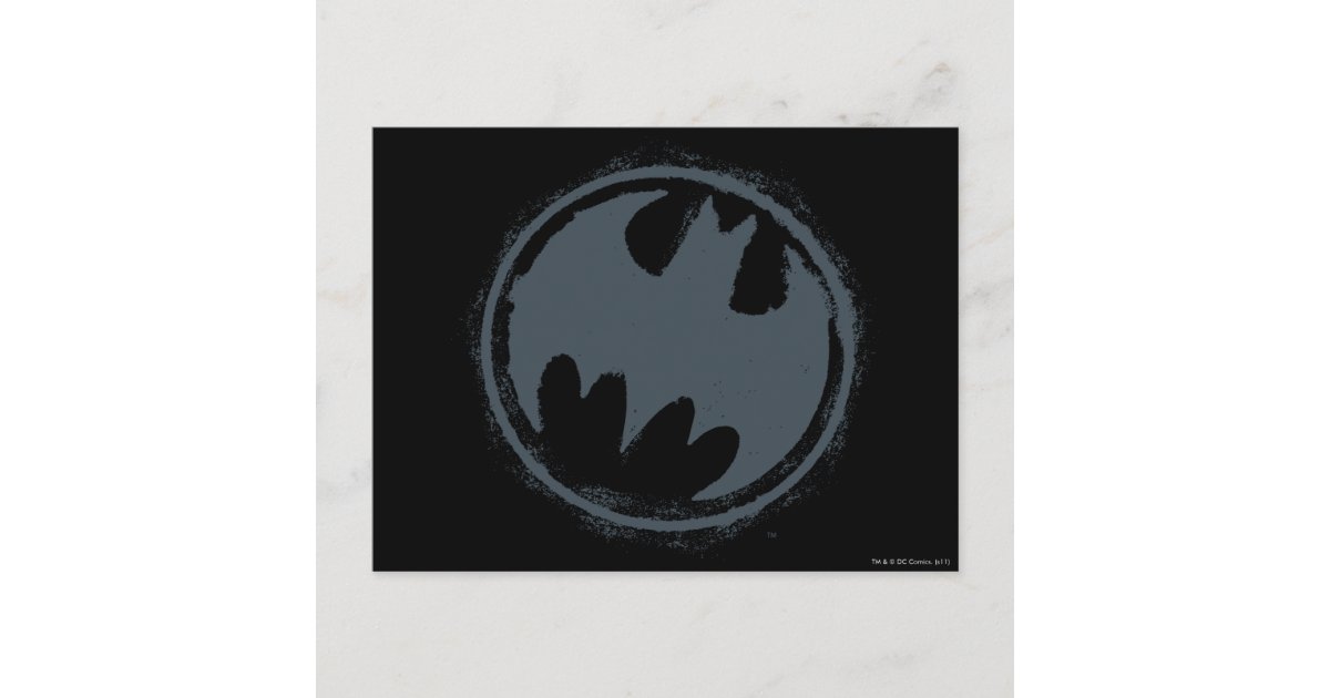 Batman Symbol | Gray Grunge Logo Postcard | Zazzle