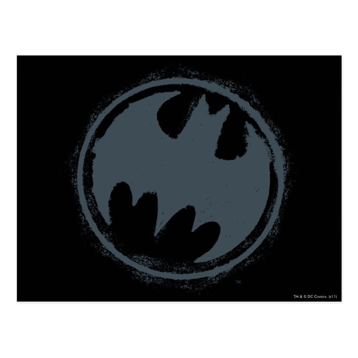 Batman Symbol | Gray Grunge Logo Postcard | Zazzle.com