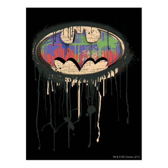 Batman Symbol | Green Purple Red Logo Postcard | Zazzle.com