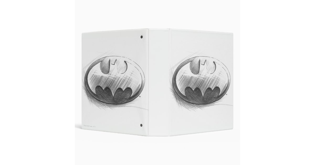 Batman Symbol | Insignia Drawing Logo 3 Ring Binder | Zazzle