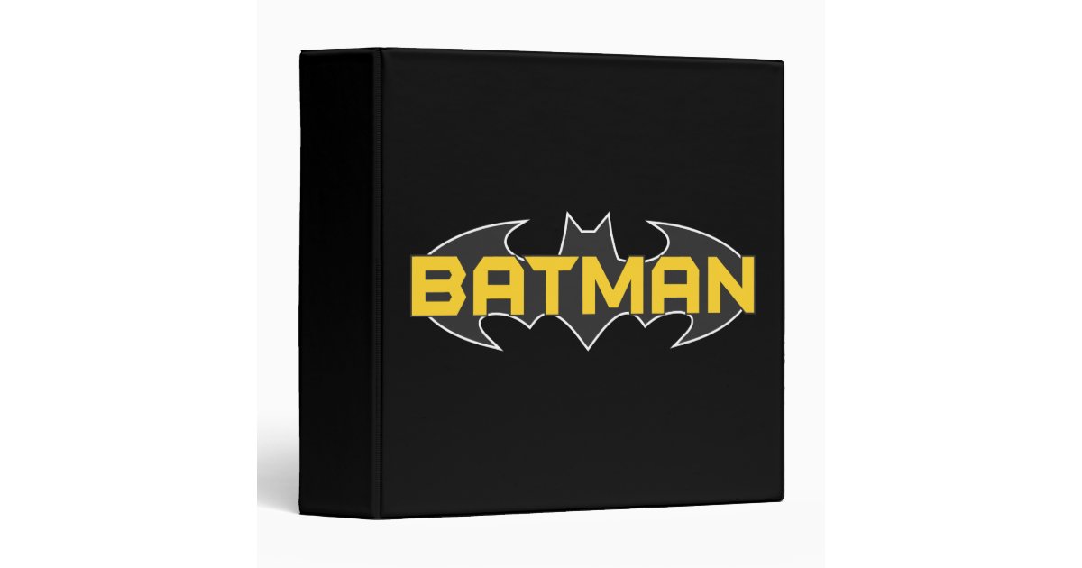 Batman Symbol | Name Yellow & Black Logo Binder | Zazzle
