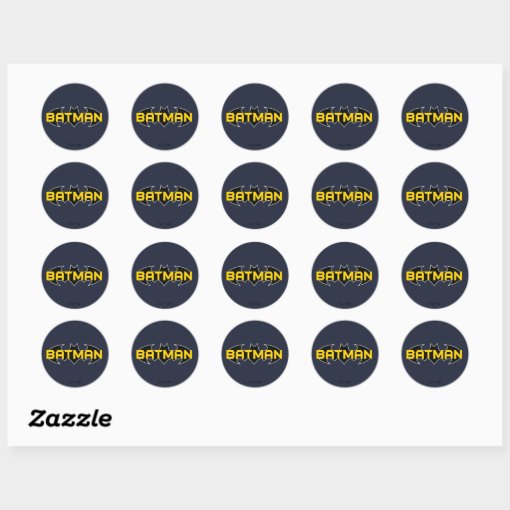 Batman Symbol | Name Yellow & Black Logo Classic Round Sticker | Zazzle