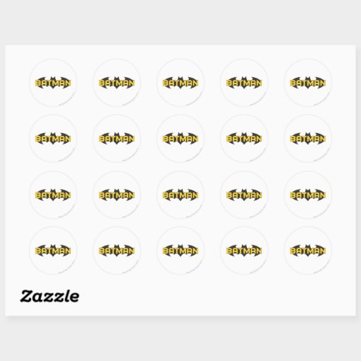 Batman Symbol | Name Yellow & Black Logo Classic Round Sticker | Zazzle