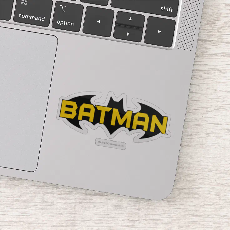 Batman Symbol | Name Yellow & Black Logo Sticker | Zazzle