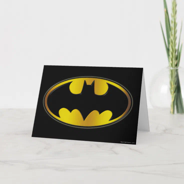 Batman Symbol | Oval Gradient Logo Card | Zazzle