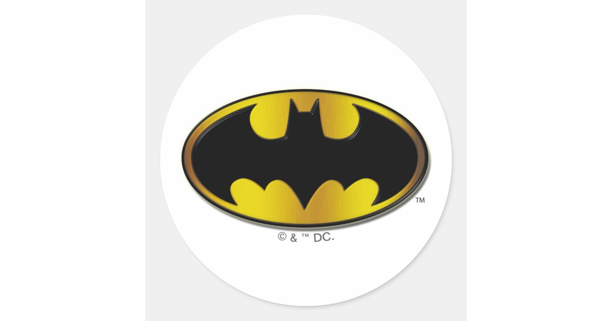 Batman Symbol | Oval Gradient Logo Classic Round Sticker | Zazzle