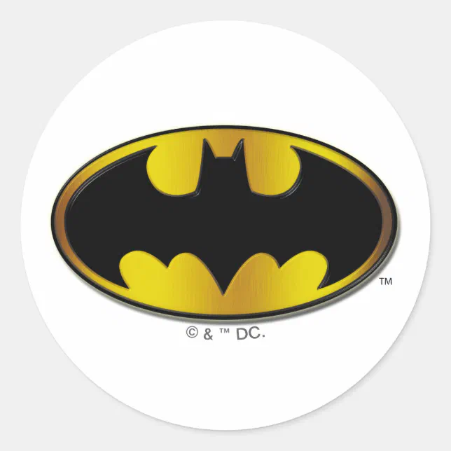 Batman Symbol | Oval Gradient Logo Classic Round Sticker | Zazzle