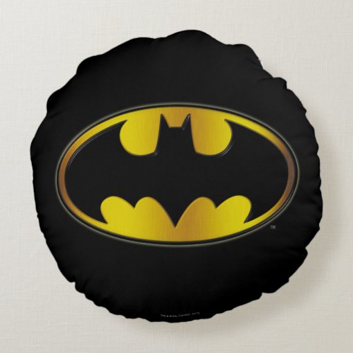 Batman Symbol | Oval Gradient Logo Round Pillow | Zazzle