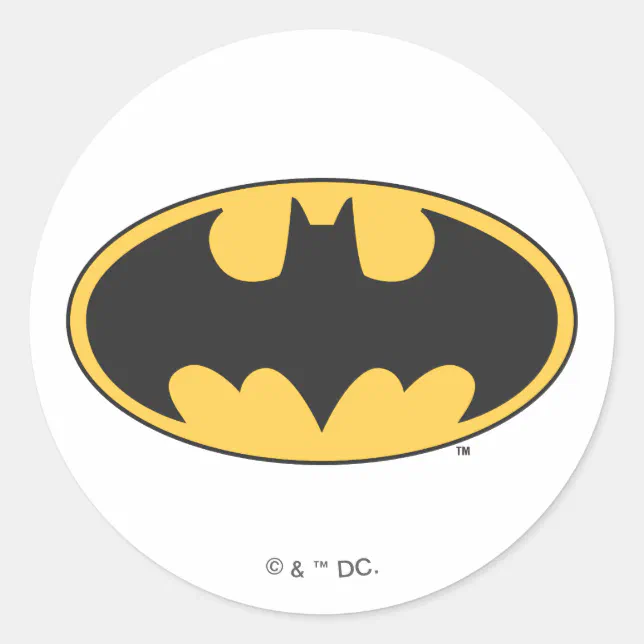 Batman Symbol | Oval Logo Classic Round Sticker | Zazzle
