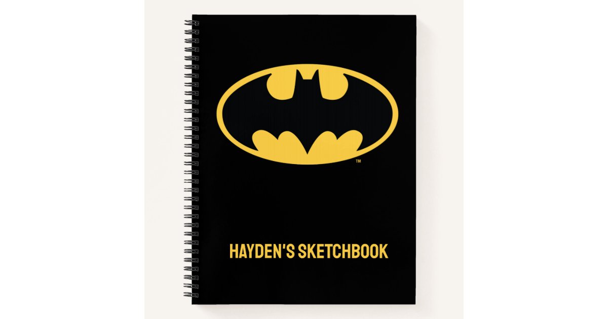 Batman Symbol | Oval Logo Drawing Notebook | Zazzle