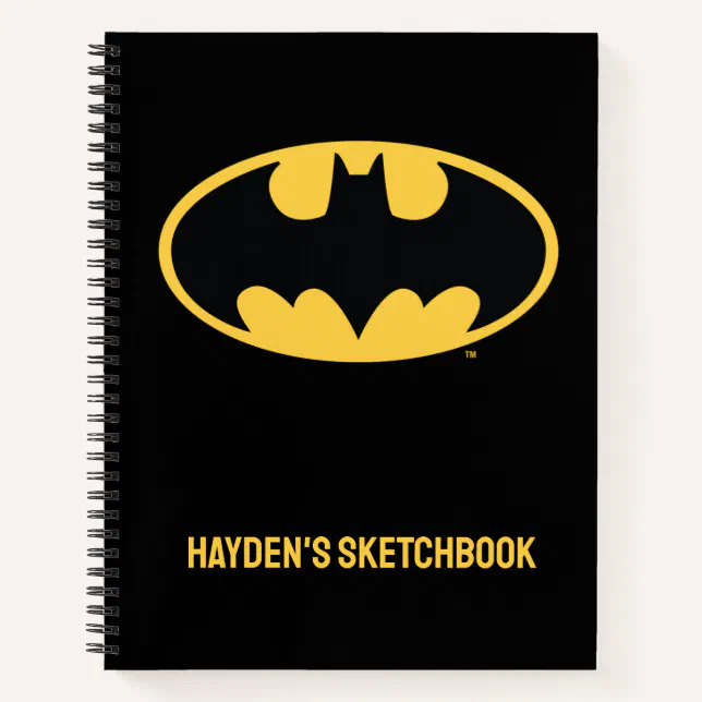 Batman Symbol | Oval Logo Drawing Notebook | Zazzle
