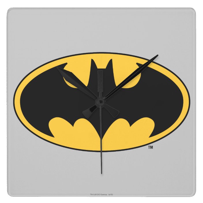 Batman Symbol | Oval Logo Square Wall Clock | Zazzle.com