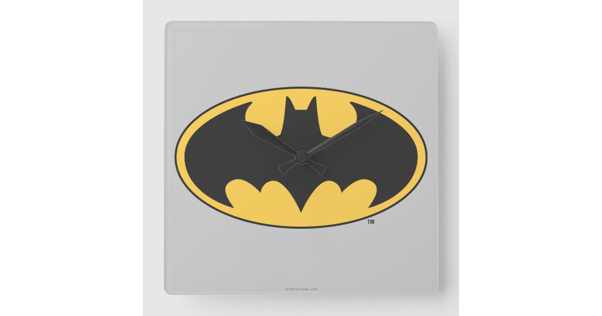 Batman Symbol | Oval Logo Square Wall Clock | Zazzle