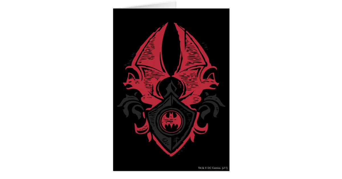 Batman Symbol | Red Black Bat Stamp Crest Logo | Zazzle