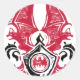 Batman Symbol | Red Black Bat Stamp Crest Logo Classic Round Sticker ...