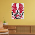 Batman Symbol | Red Black Bat Stamp Crest Logo Poster | Zazzle