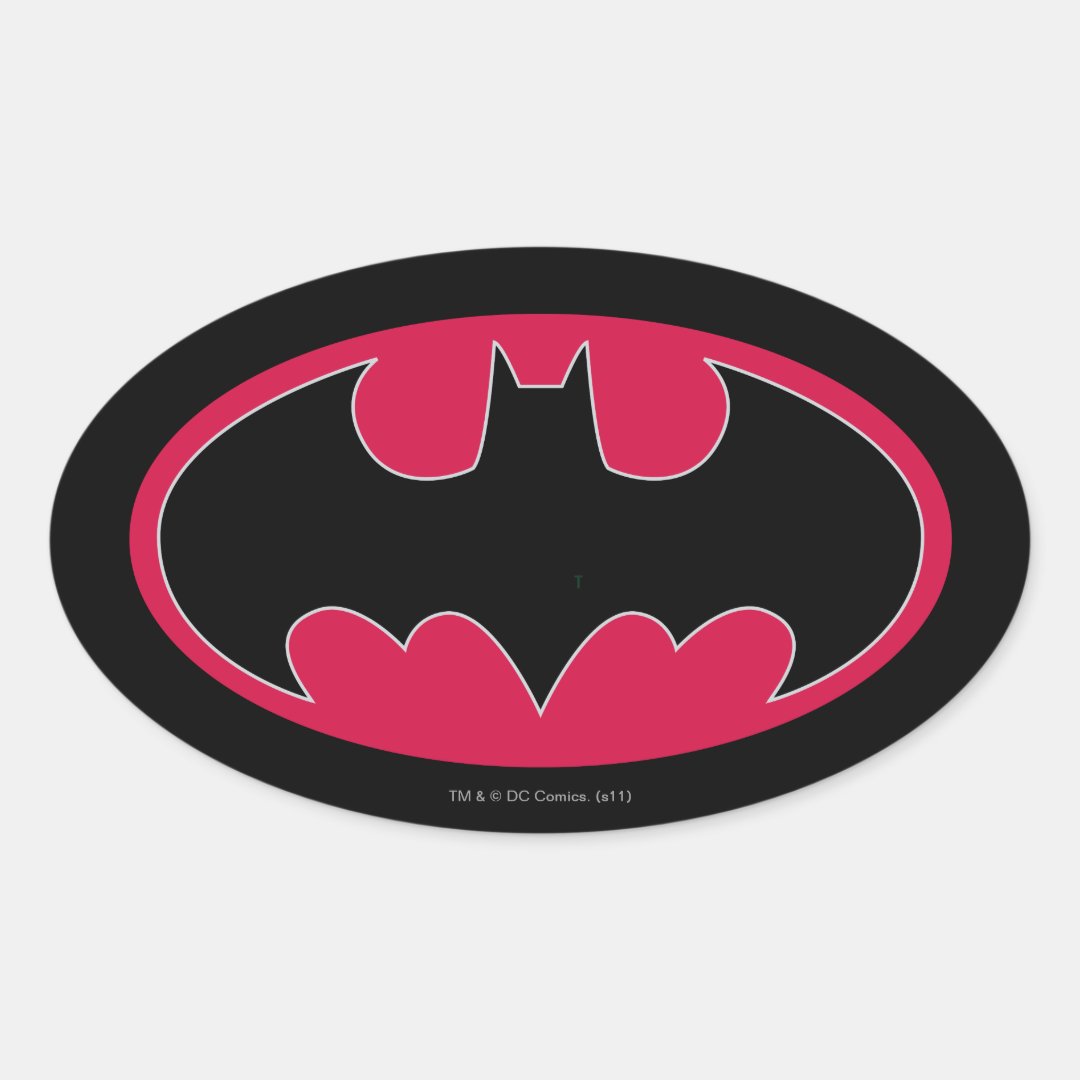 Batman Symbol | Red Black Logo Oval Sticker | Zazzle