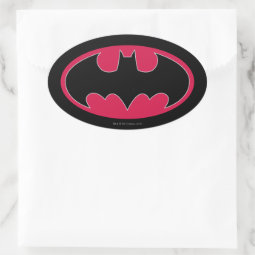 Batman Symbol | Red Black Logo Oval Sticker | Zazzle