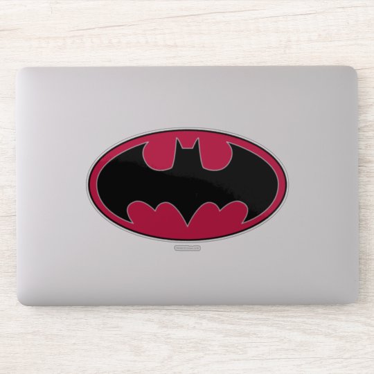 Batman Symbol | Red Black Logo Sticker | Zazzle.com