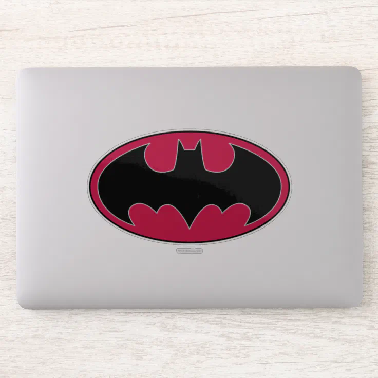 Batman Symbol | Red Black Logo Sticker | Zazzle