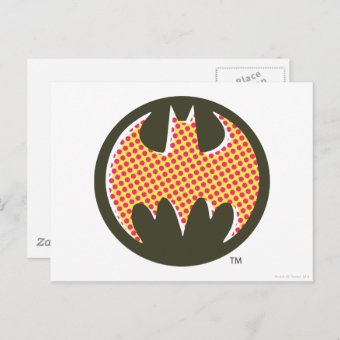 Batman Symbol | Red Halftone Logo Postcard | Zazzle