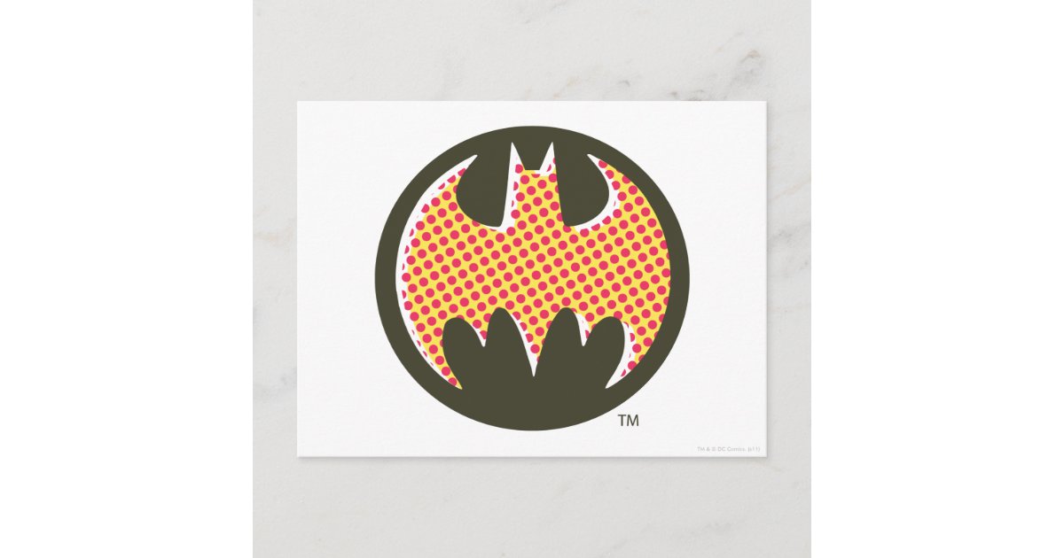 Batman Symbol | Red Halftone Logo Postcard | Zazzle