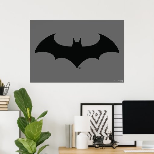 Batman Symbol | Simple Bat Silhouette Logo Poster | Zazzle