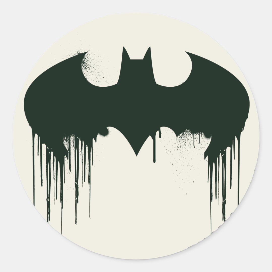 Batman Symbol | Spraypaint Logo Classic Round Sticker | Zazzle