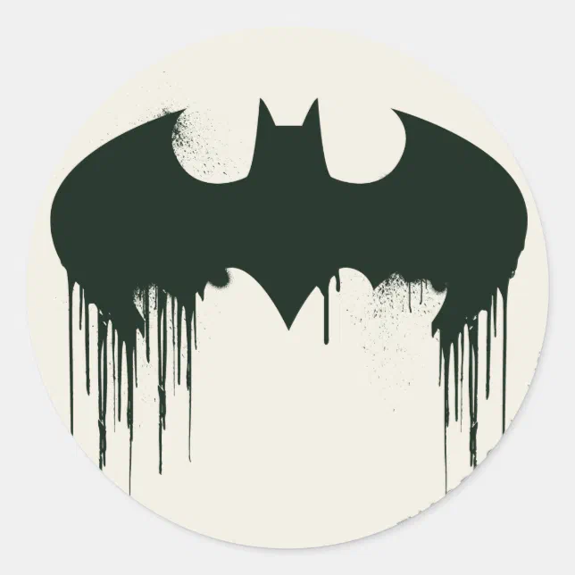 Batman Symbol | Spraypaint Logo Classic Round Sticker | Zazzle