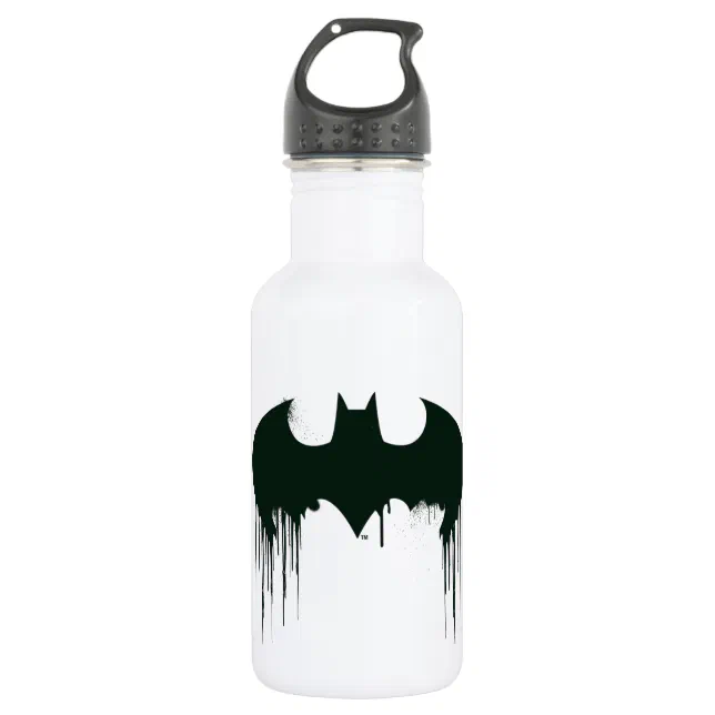 Batman Symbol | Spraypaint Logo Stainless Steel Water Bottle | Zazzle