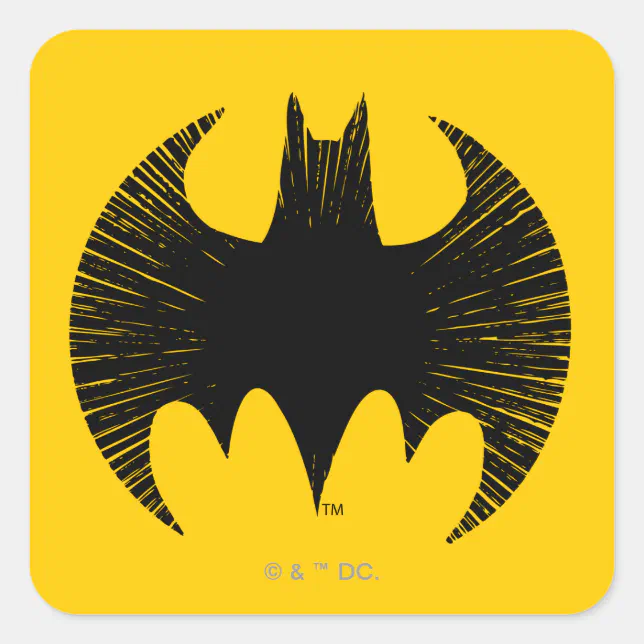 Batman Symbol | Streak Logo Square Sticker | Zazzle