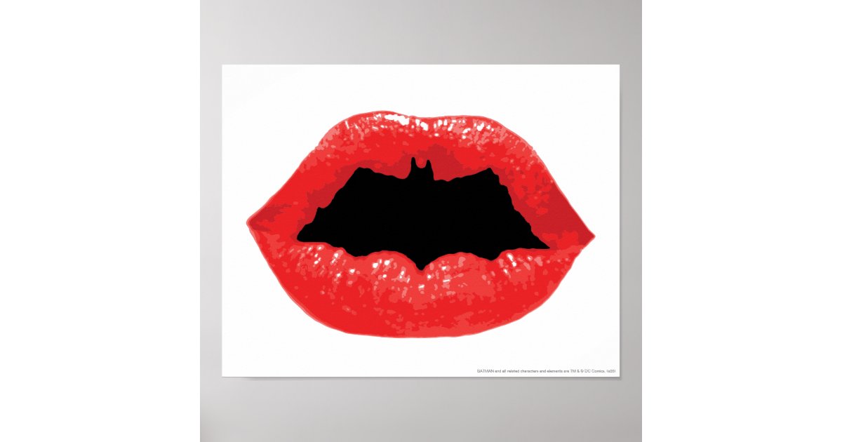 Batman Valentine | Bat Lips Poster | Zazzle