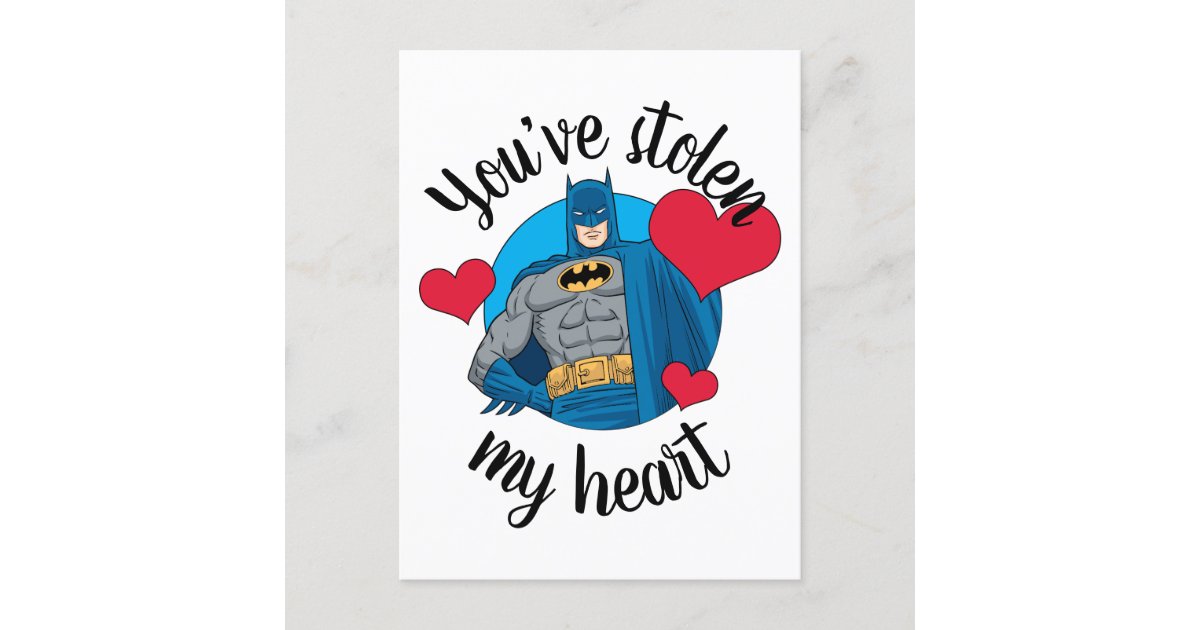 Batman Valentine | You've Stolen My Heart Holiday Postcard | Zazzle