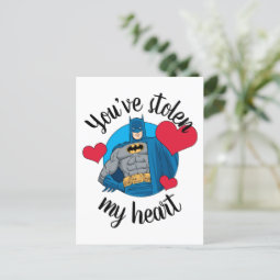 Batman Valentine | You've Stolen My Heart Holiday Postcard | Zazzle