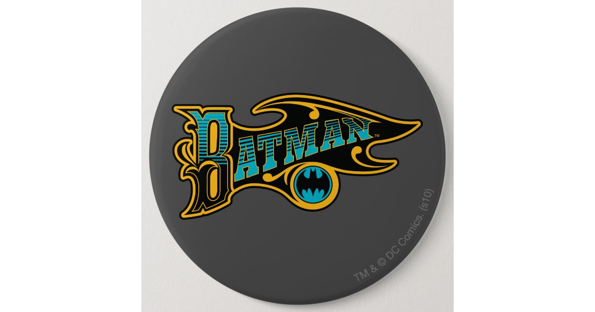 Batman | Vintage Turquoise Logo Button | Zazzle
