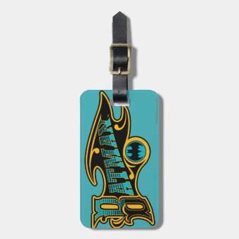 Batman | Vintage Turquoise Logo Luggage Tag | Zazzle