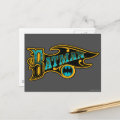 Batman | Vintage Turquoise Logo Postcard | Zazzle