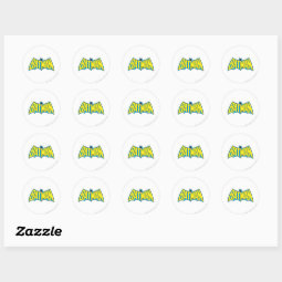 Batman | Vintage Yellow Blue Logo Classic Round Sticker | Zazzle