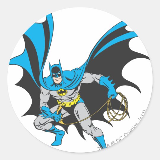 Batman with Rope Classic Round Sticker | Zazzle.com