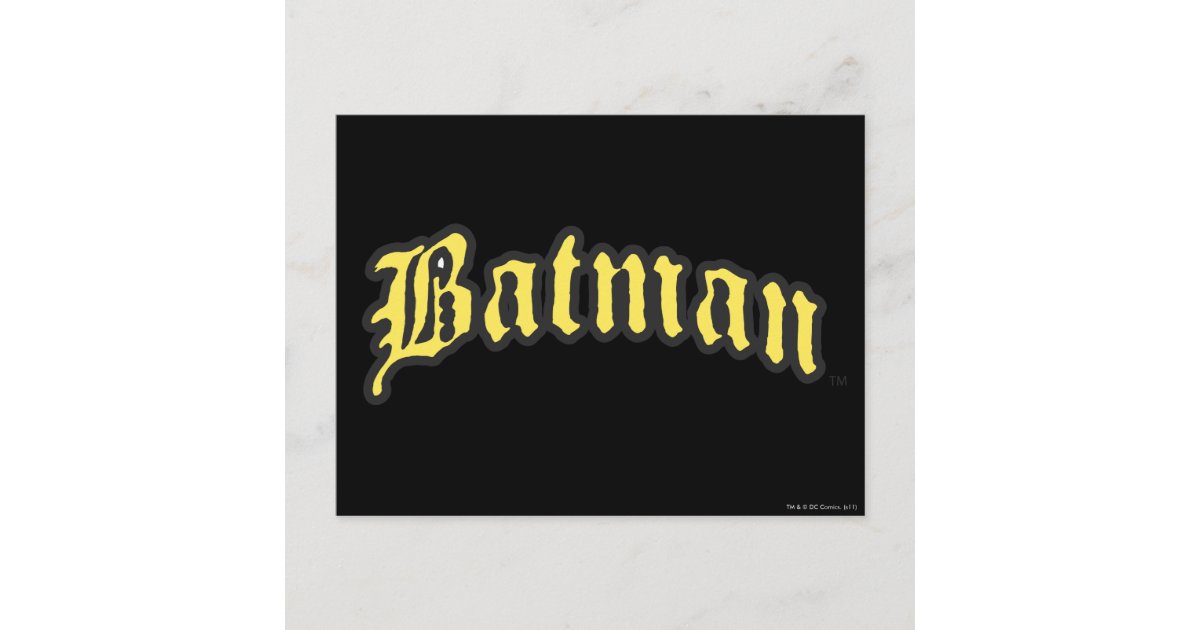 Batman | Yellow Black Outline logo Postcard | Zazzle
