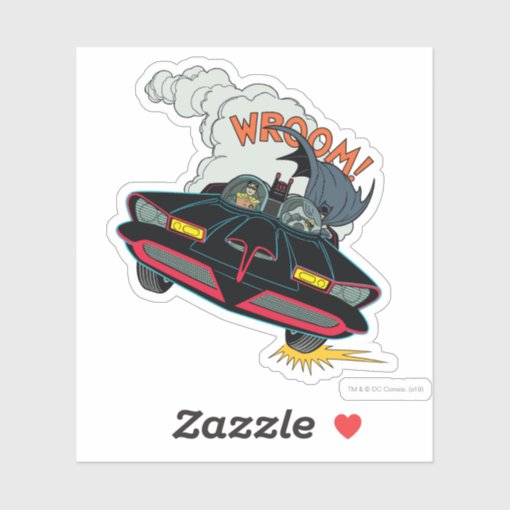 Batmobile Wroom! Sticker | Zazzle