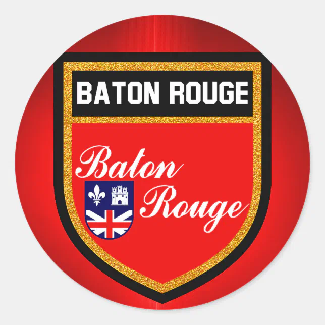 Baton Rouge Flag Classic Round Sticker | Zazzle