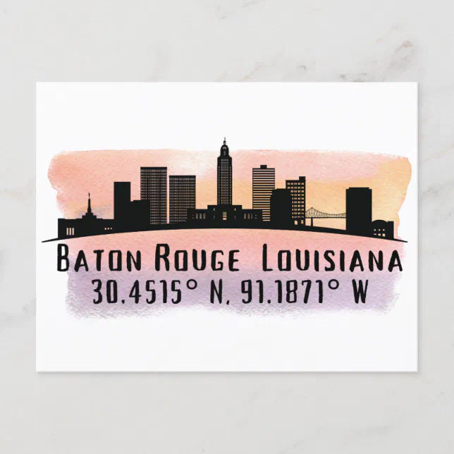 Baton Rouge LA City Skyline Postcard | Zazzle