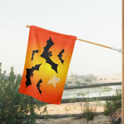 Bats and a Ghost House Flag | Zazzle
