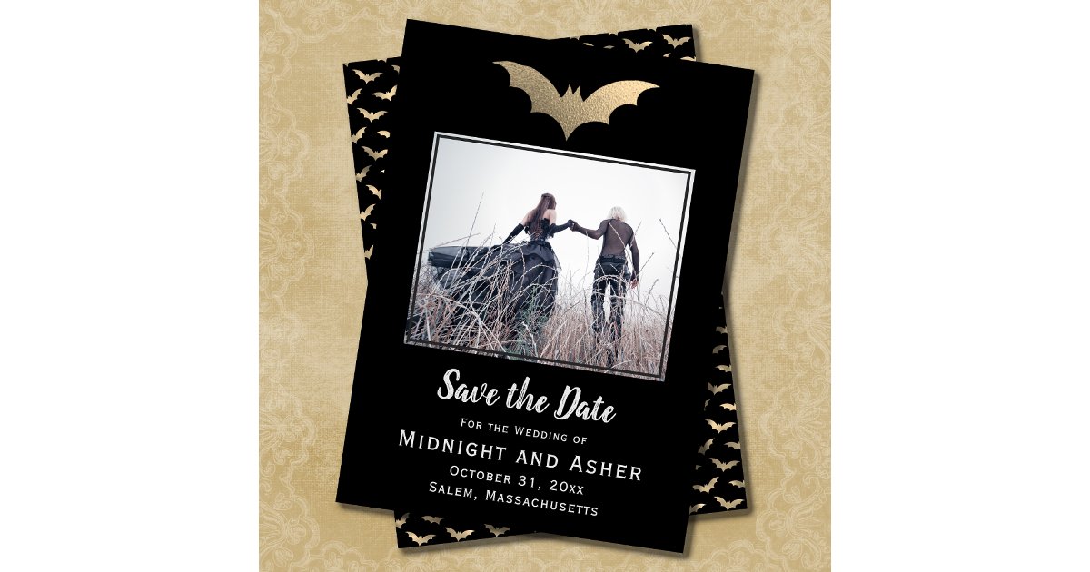 Bats Halloween Wedding Save The Date | Zazzle