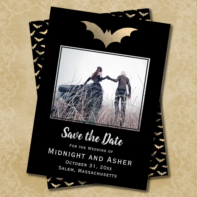 Bats Halloween Wedding Save The Date | Zazzle