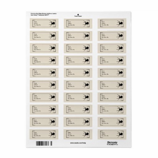 Bats & Spider Address Labels Template | Zazzle