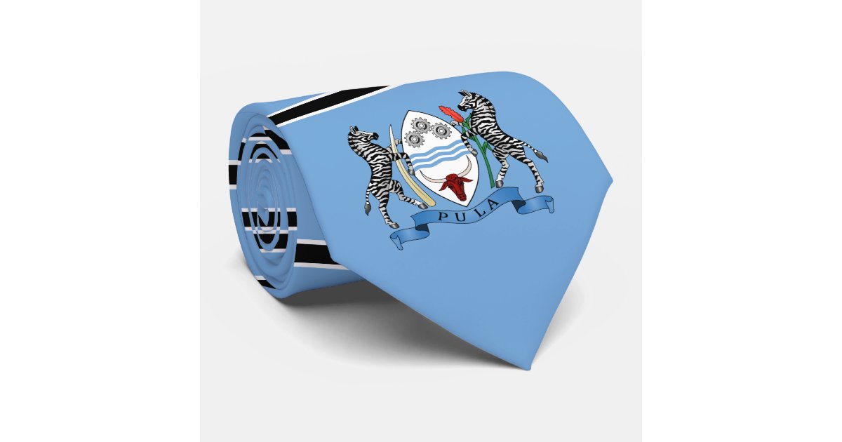 Batswana Flag & Coat of Arms, Flag of Botswana Neck Tie | Zazzle