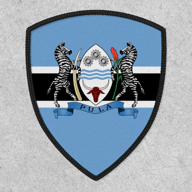 Batswana Flag & Coat of Arms, Flag of Botswana Patch | Zazzle