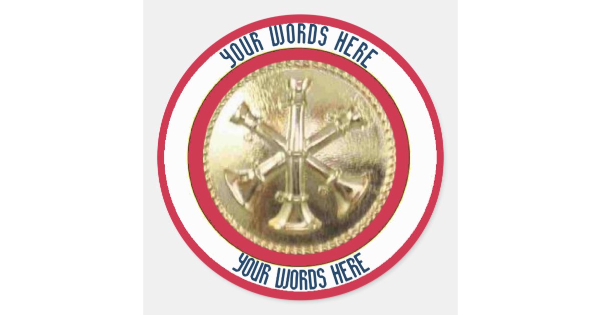 Battalion Fire Chief 3 Bugle Custom Sticker | Zazzle